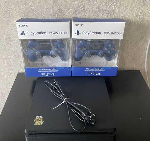 PS4 Slim 2 геймпада +игры