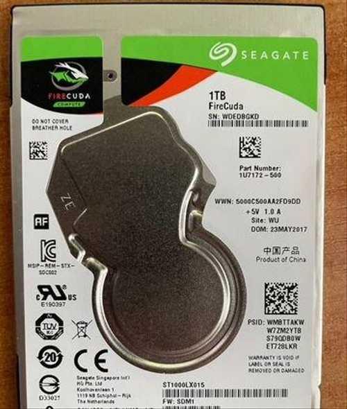 Гибридный жесткий диск 2.5" Seagate FireCuda 1TB