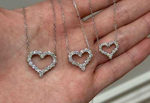 Золотая подвеска Сердце Tiffany с бриллиантами