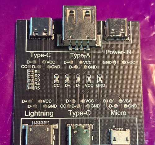 Плата тестер для проверки USB кабелей