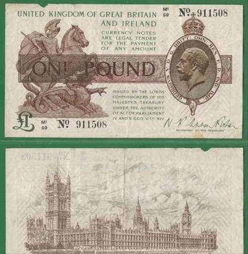 1 фунт 1922-1923 гг, Соединенное Королевство