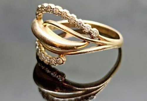 Золотое кольцо 585 пробы массой 2.6 грамма (Р17.5)