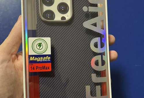 Чехол на iPhone 14 pro max magsafe carbon