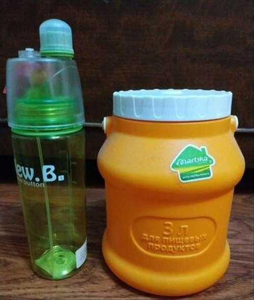 Бидон пластиковый 3 литра, бутылка для воды