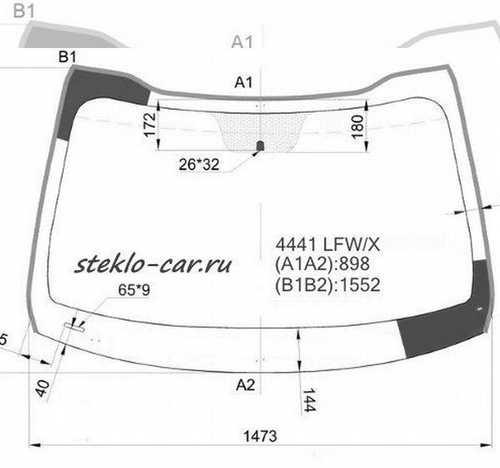 Стекло лобовое Kia Optima \ Magentis \ K5 4D SED 2011- lemson 1470*982