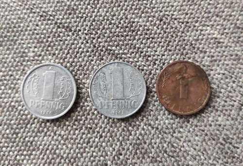 Монета 1 pfennig DDR