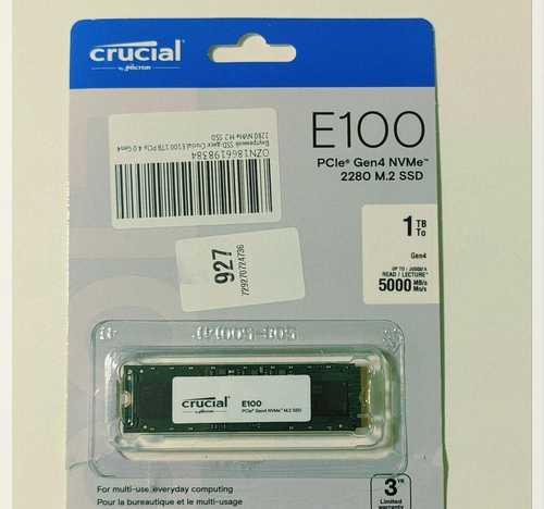 SSD 1Tb Crucial E100 PCIe 4.0 Gen4 2280 NVMe M.2