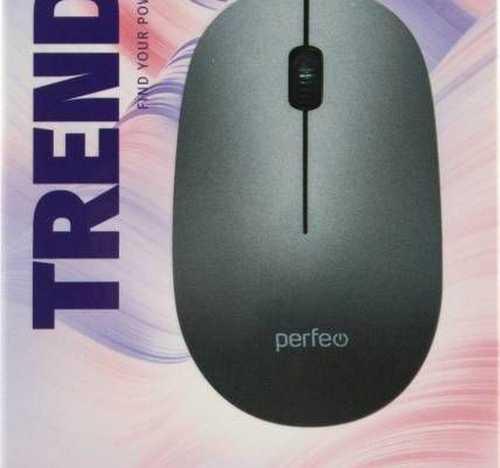 Мышь беспроводная Perfeo trend 3 кн. DPI 1200, USB, серый