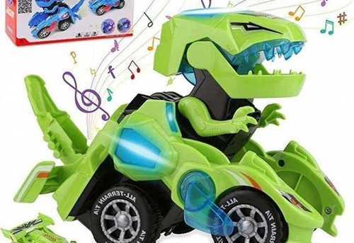 Игрушка динозавр трансформер для детей музыкальная