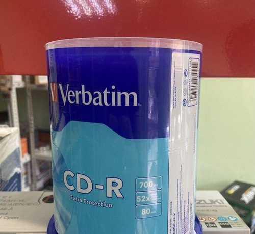 Оптический диск CD-R Verbatim 700мб 52x, 100шт