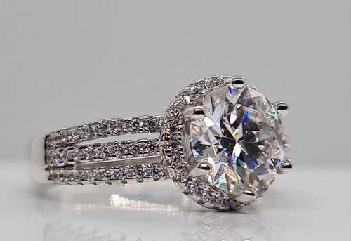 Кольцо с бриллиантом(муассанитом)