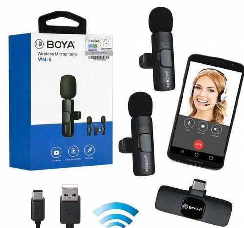 Boya Микрофон накамерный boya WM-6 Type-C 2 MIC Но