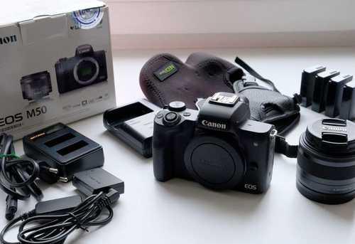 Canon EOS M50 kit, полный комплект + допы