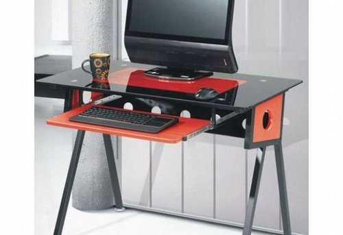 Компьютерный стеклянный стол сск-1 красно-черный