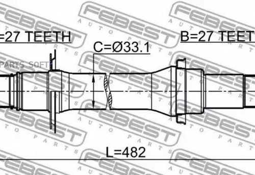 Febest 1412ACT2wdrh Полуось правая 27X482.2X27