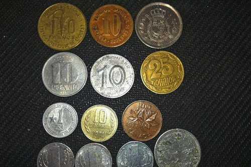 Монеты разных стран 50-80ые г.в цена за весь лот