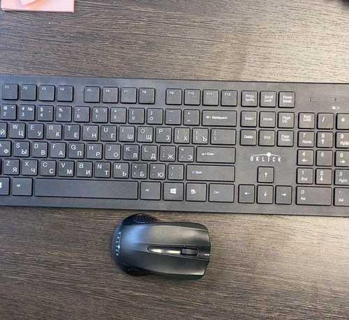 Беспроводная клавиатура и мышь oklick 250m black