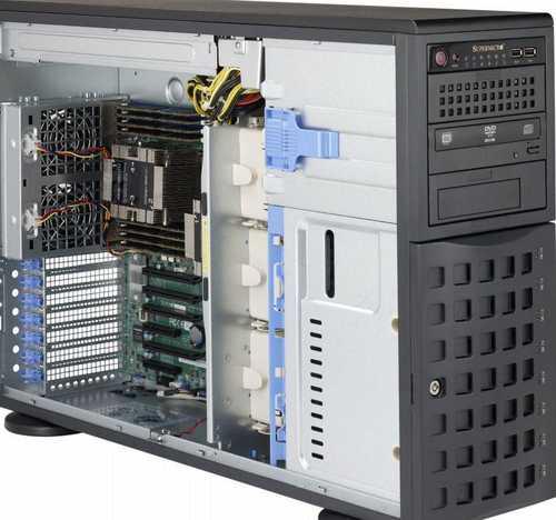 Серверная платформа Supermicro SYS-7049P-TR 4U/Tower 2xLGA3647 C621, 16xDDR4, 8x3.5" bays, 2x1GbE, i