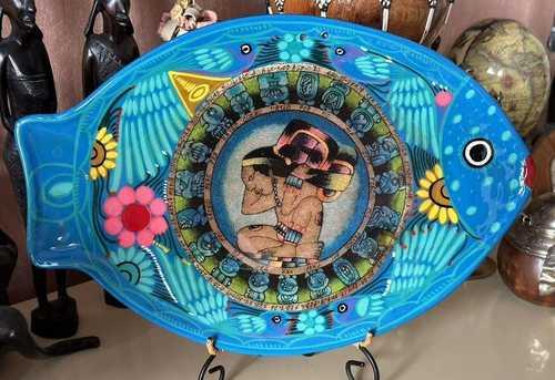 Тарелка керамика ручная работа Мексика
