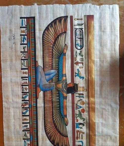 Картина в египетском стиле на папирусе