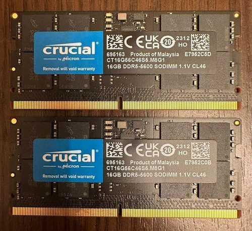 Sodimm Crucial CT16G56C46S5, DDR5, 5600 Мгц, 16Гб