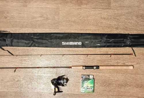 Спиннинг Shimano Catana с катушкой и шнуром