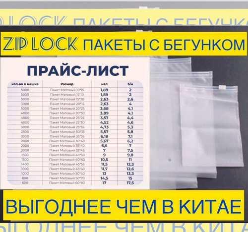 Пакеты Зип Лок Zip Lok c бегунком цветные