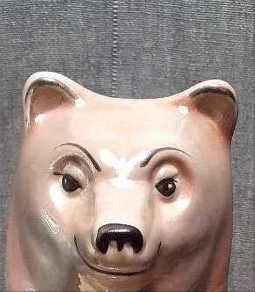 Фарфоровая статуэтка-штоф медведь Полонное
