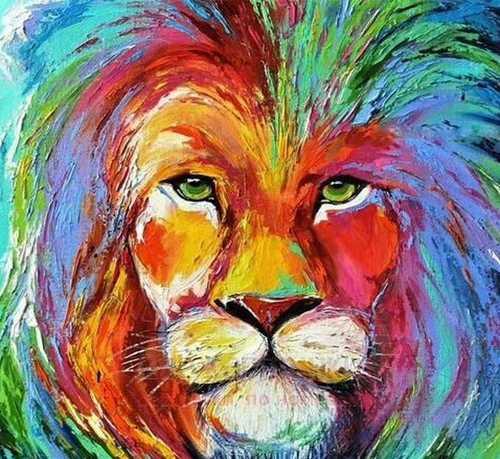 Алмазная мозаика 40x50 Красочный лев