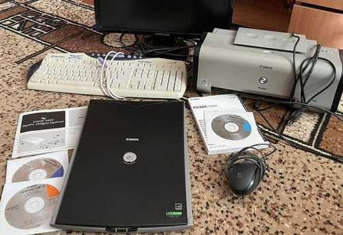 Приниер, сканер, клавиатура и мышь