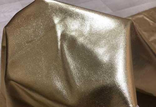 Ткань золотая блестящая эластичная из спандекса