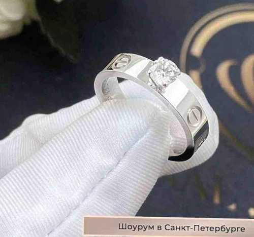 Cartier Love Solitaire кольцо, белое золото