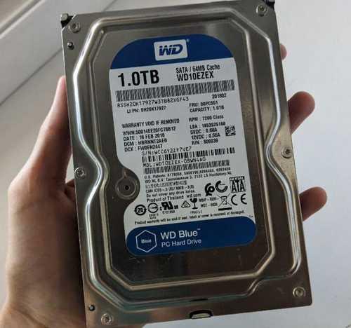 Жесткий диск SATA-3 1Tb WD Blue Cache 64MB