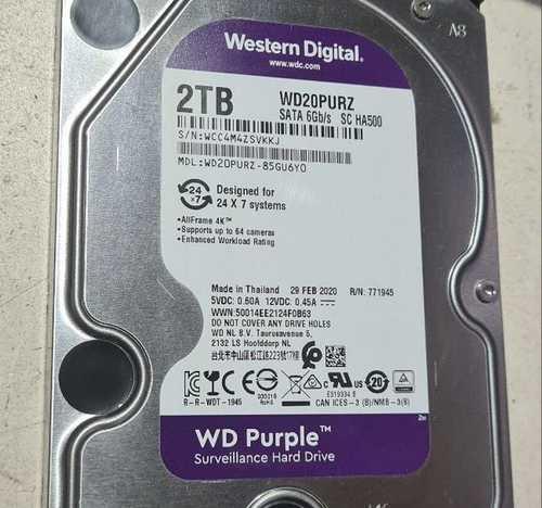 Жесткий диск hdd на 2тб 4тб WD Purple