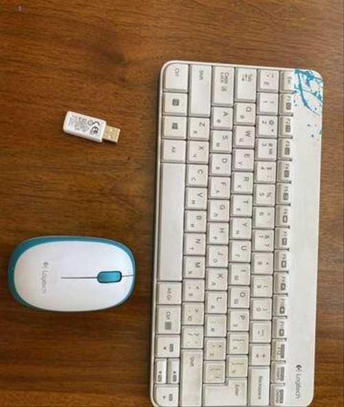 Клавиатура и мышь беспроводная logitec k240 белая