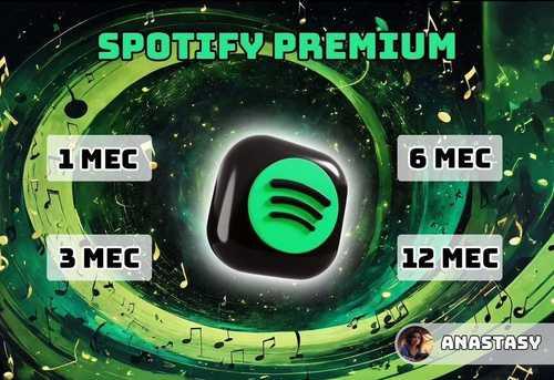 Подписка Spotify Premium 1/3/6/12 месяцев