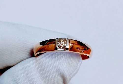 Золотое кольцо с бриллиантом 19,5 размер