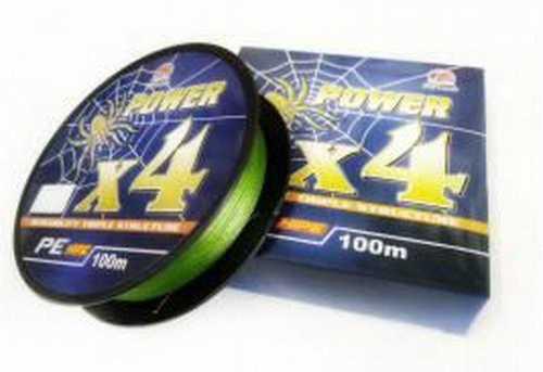 Леска Power X4 плетёная 100m, 0.28mm, 25.5kg "Shmi