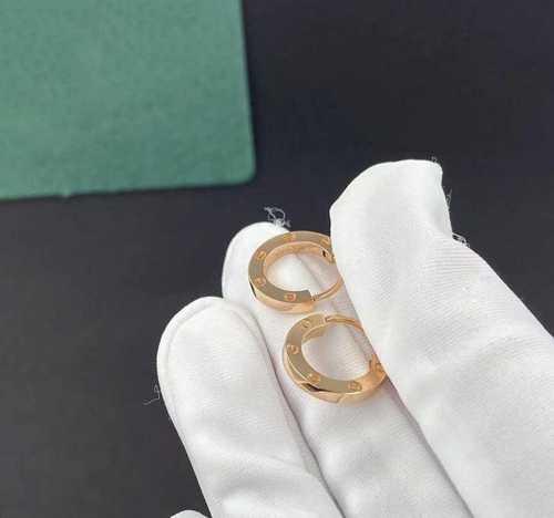 Серьги Cartier Love розовое золото 585 проба 0.0162 мм