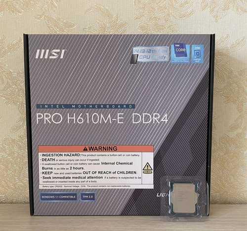 Комплект Intеl i5 12400F   MSI PRO H610M-E