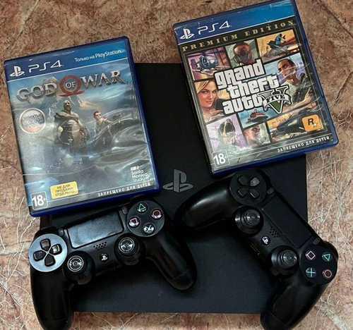 Sony PlayStation 4 Slim 1tb 2 геймпада