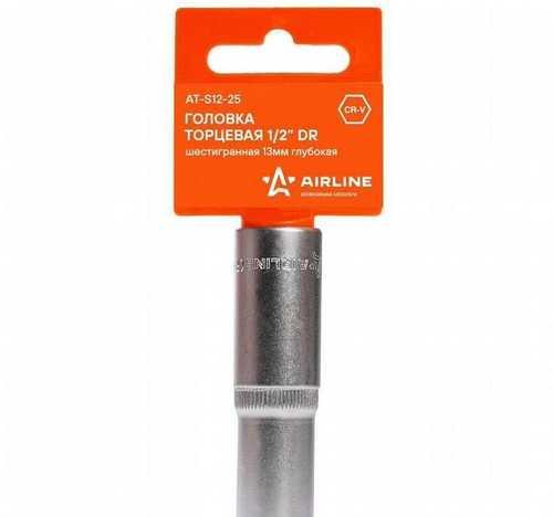 Головка торцевая 1/2" DR шестигранная 13мм глубокая пласт. подвес (AT-S12-25)