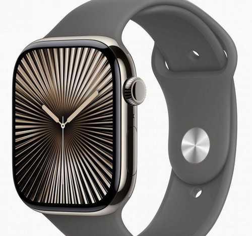 Смарт-часы Apple Watch Series 10 GPS Cellular 46 мм Natural Titanium Stone Grey Sport Band - S/M