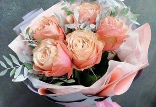 Букет из персиковых роз цветы и подарки с доставко