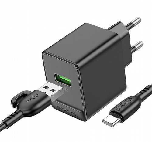 Блок питания сетевой 1 USB, 18Вт, QC, FCP, AFC, ка