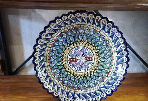 Узбекский ляган (керамическая тарелка с бортиками)