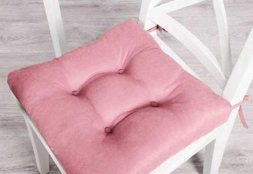 Подушка на стул на завязках Пыльная роза 40х40 см