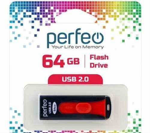 Флешка 64Gb USB 2.0, Perfeo S01, черный