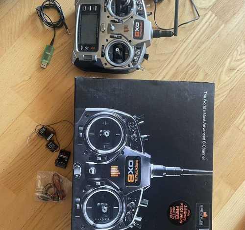 Пульт Spektrum dx8 + вертолет Trex 450 sport
