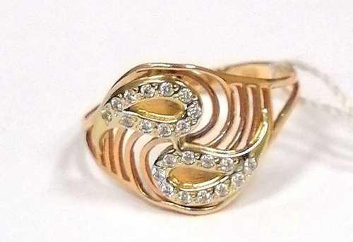 Золотое кольцо с фианитами 585 Р-р 16,5